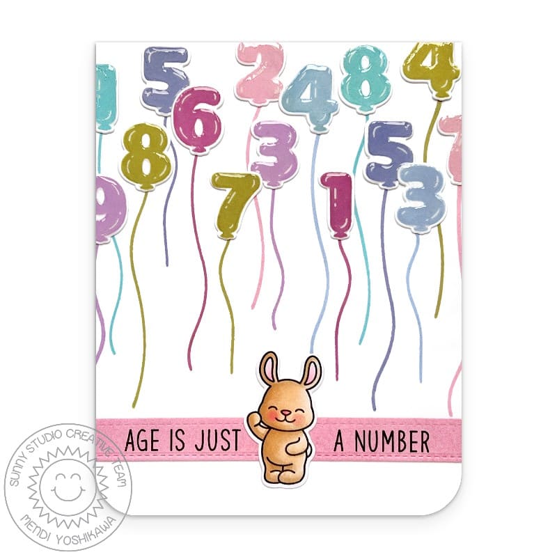 Sunny Studio Balloon Numbers Stamps 3x4 Bunny Stamp Set - Sunny Studio ...