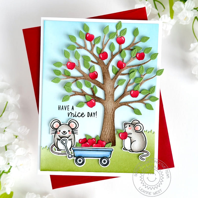 Sunny Studio Fall Mouse Clear 4x6 Harvest Mice Stamps - Sunny Studio Stamps