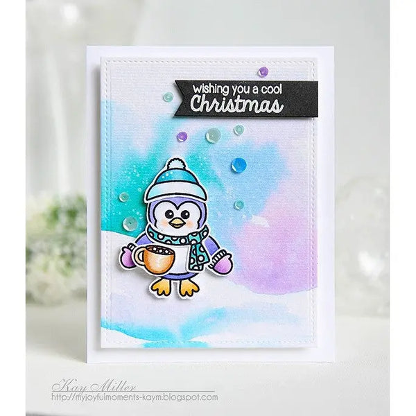 Bundled Up Penguin 4x6 Photo-polymer Clear Stamp Set - Sunny Studio Stamps