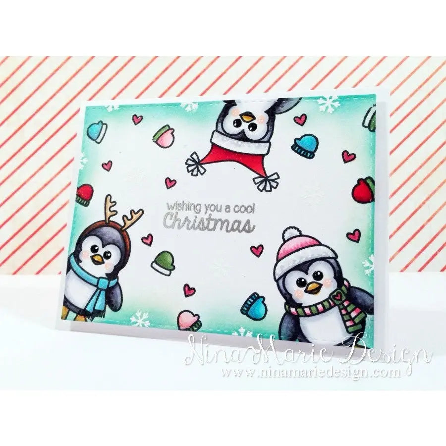 Bundled Up Penguin 4x6 Photo-polymer Clear Stamp Set - Sunny Studio Stamps