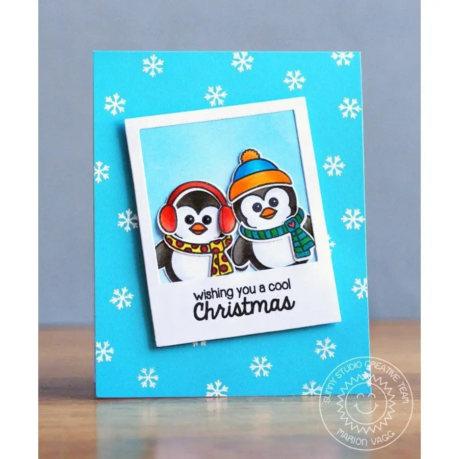 Bundled Up Penguin 4x6 Photo-polymer Clear Stamp Set - Sunny Studio Stamps