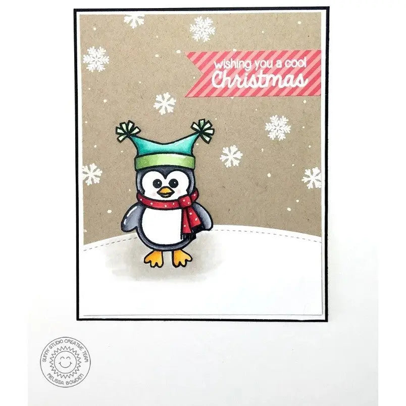 Bundled Up Penguin 4x6 Photo-polymer Clear Stamp Set - Sunny Studio Stamps