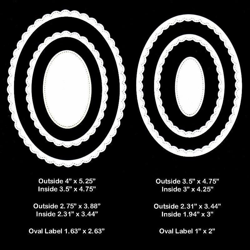 Sunny Studio Stamps Fancy Frames Stitched Scallop Oval Die Set