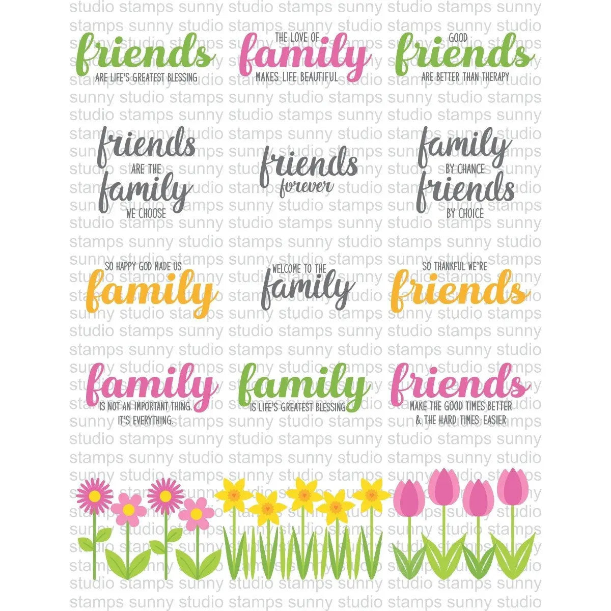 Friends & Family 4x6 Photo-polymer Clear Stamps - Sunny Studio Stamps