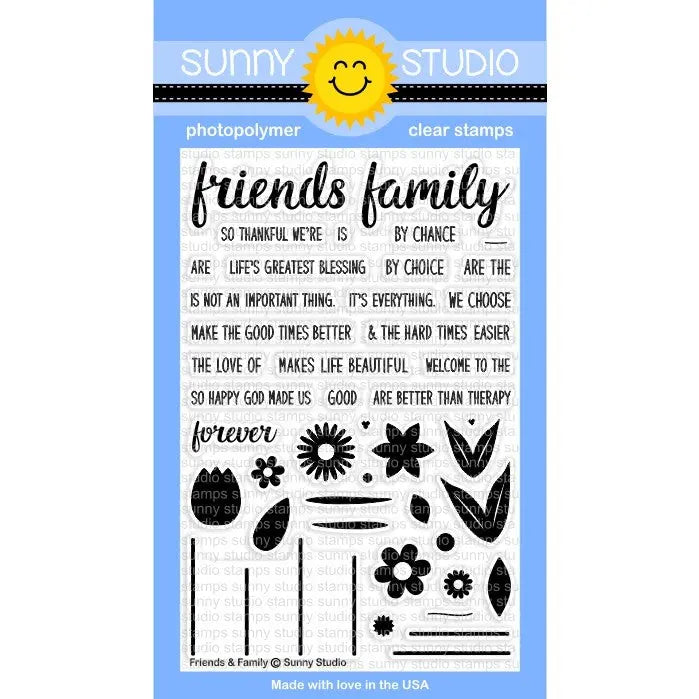 Friends & Family 4x6 Photo-polymer Clear Stamps - Sunny Studio Stamps