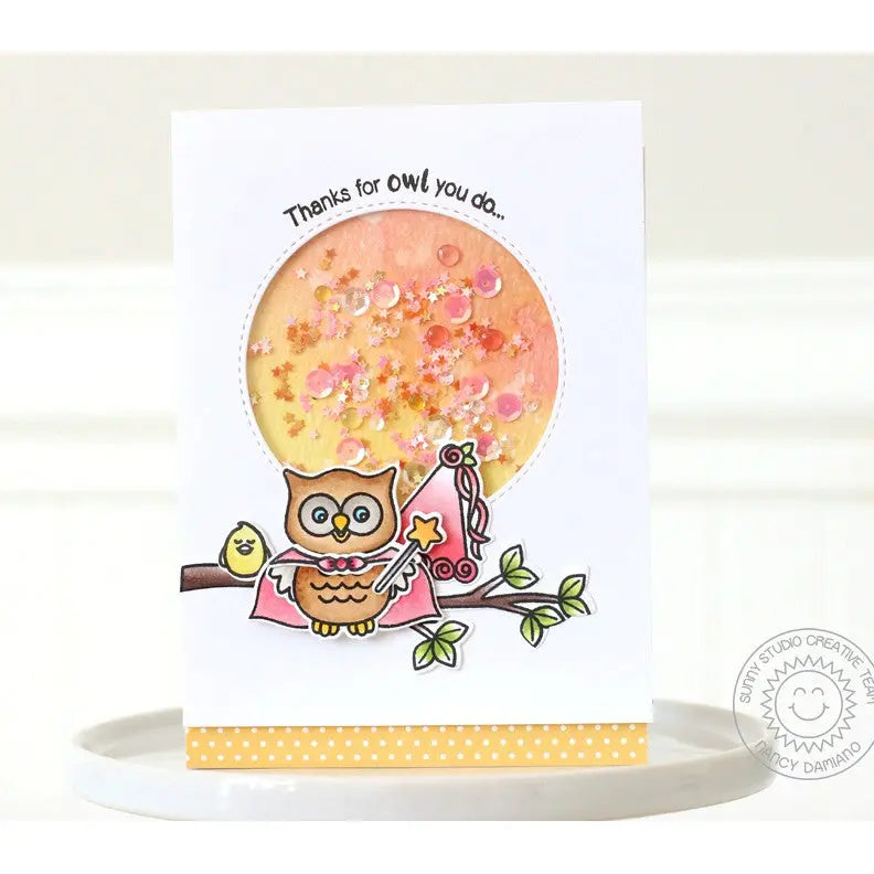 Sunny Studio Stamps Happy Owl-o-ween 4x6 Photo-polymer Clear Stamp Set