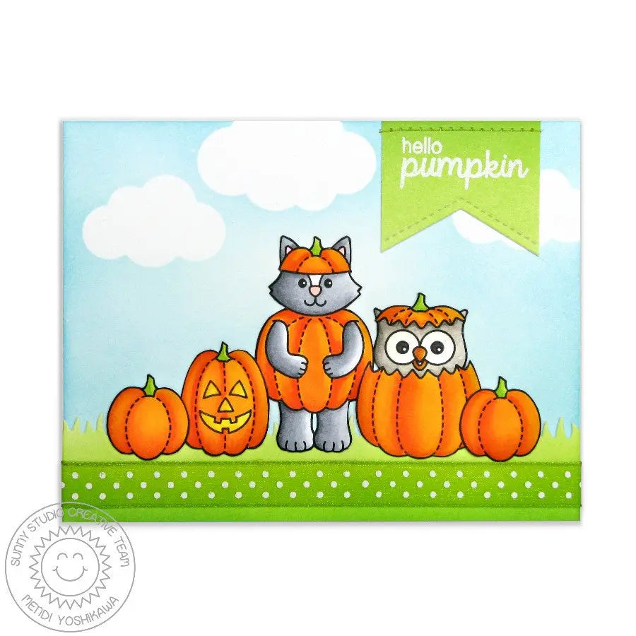 Sunny Studio Stamps Happy Owl-o-ween 4x6 Photo-polymer Clear Stamp Set