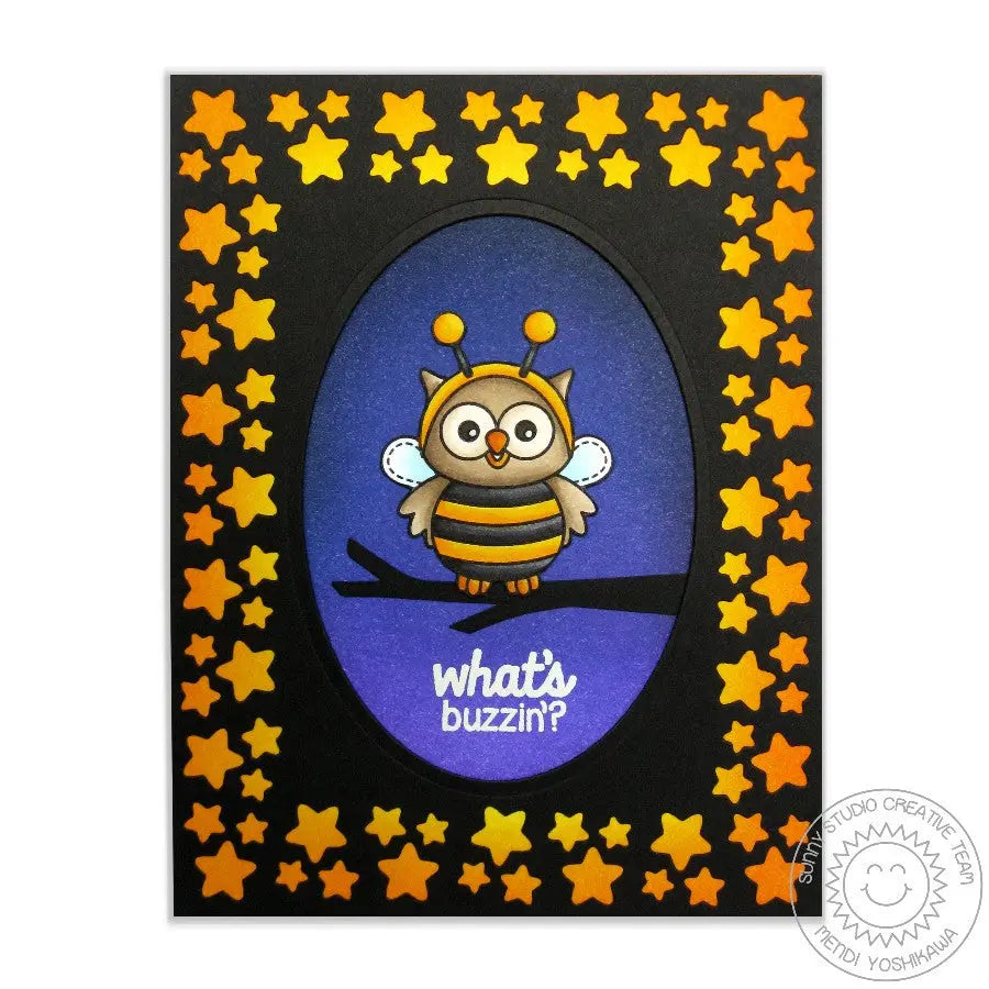 Sunny Studio Stamps Happy Owl-o-ween 4x6 Photo-polymer Clear Stamp Set