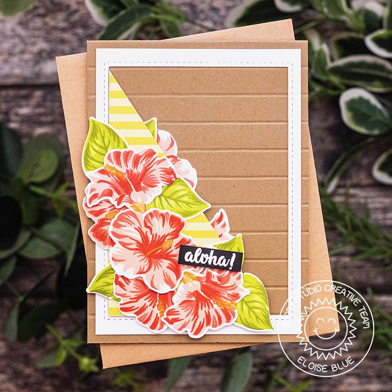 Sunny Studio Hawaiian Hibiscus 4x6 Layered Flower Clear Stamp Set ...