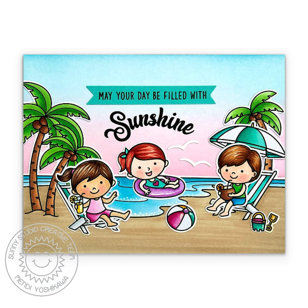 Sunny Studio 4x6 Clear Photopolymer Kiddie Pool Stamps - Sunny Studio ...