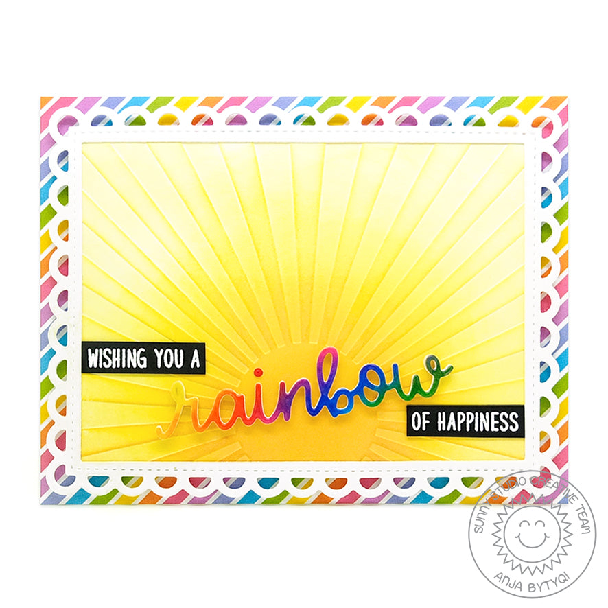 Sunny Studio Stamps Sunburst Sun Ray 6x6 Embossing Folder