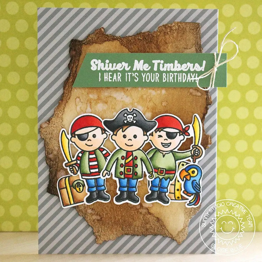 Sunny Studio Stamps Pirate Pals 4x6 Photo-Polymer Clear Stamp Set