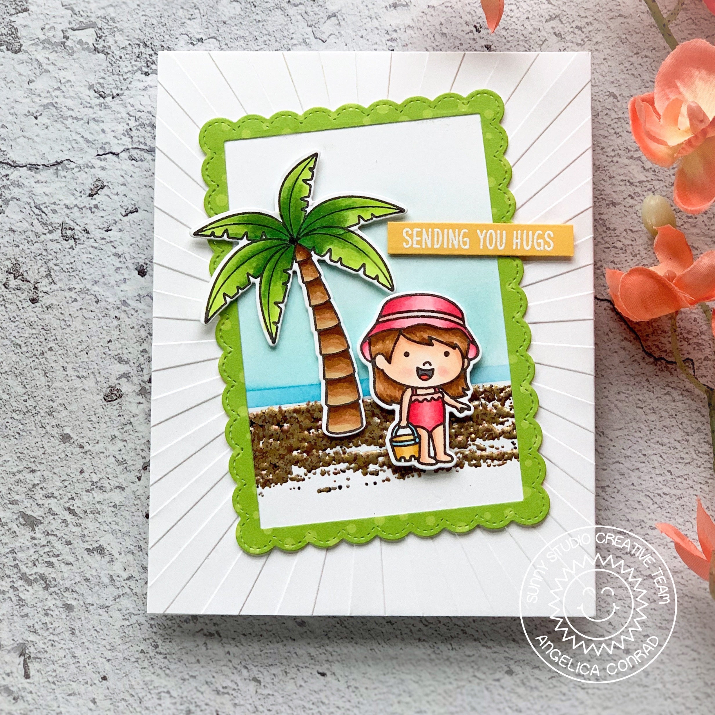 Sunny Studio Stamps Sunburst Sun Ray 6x6 Embossing Folder