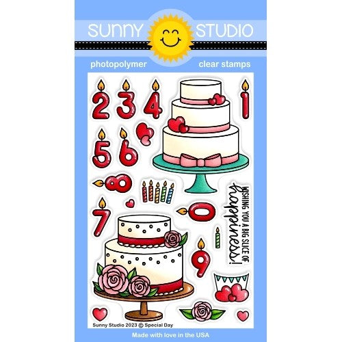 Sunny Studio Special Day Stamps Birthday & Wedding Cake Clear Set ...