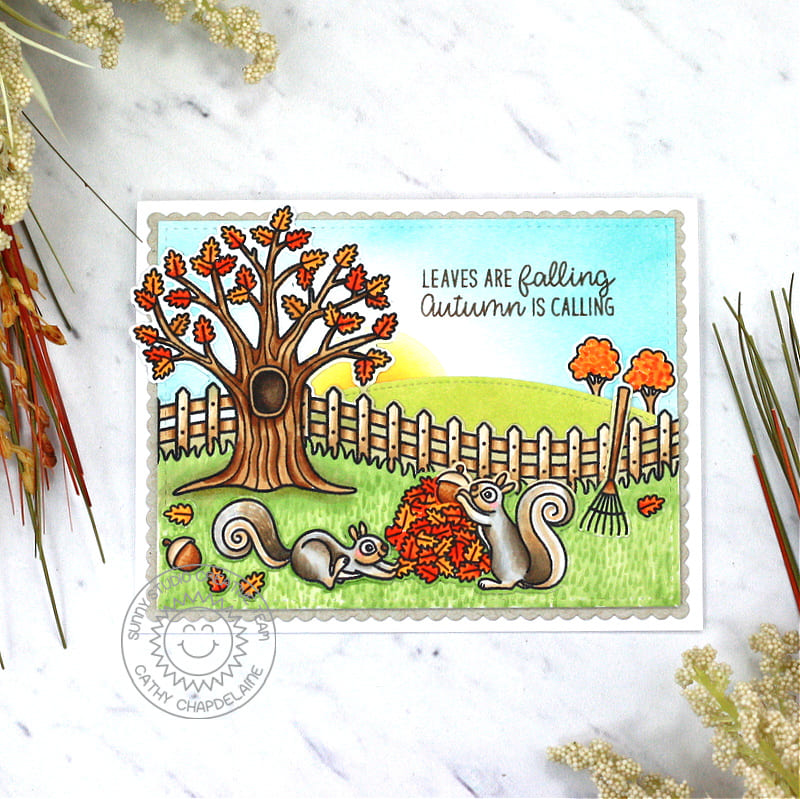 Sunny Studio Stamps 4x6 Clear Photopolymer Fall Scenes Stamps