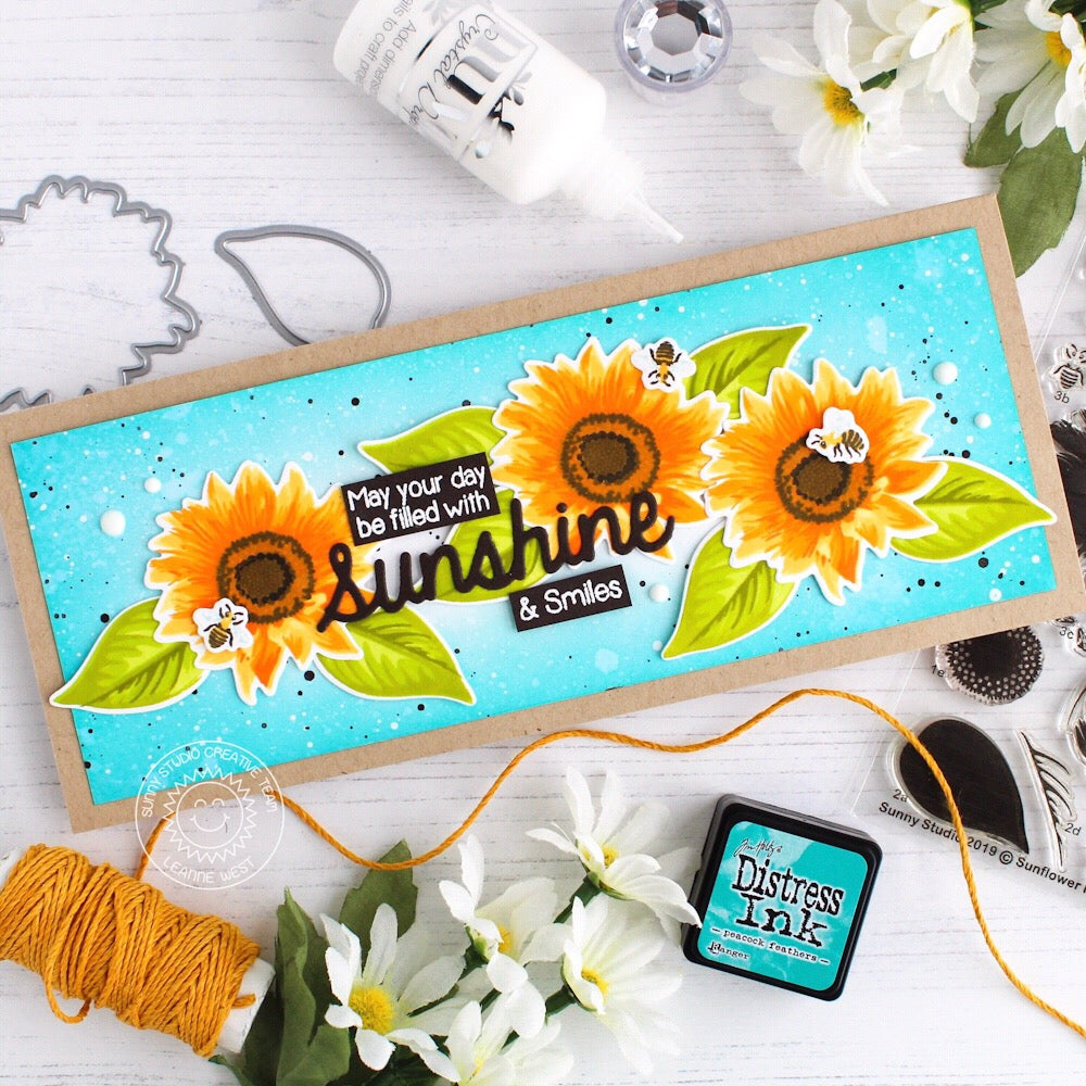 Sunny Studio Sunflower Fields 4x6 Layered Clear Photopolymer Stamps ...