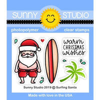 Sunny Studio 2x3 Clear Photopolymer Surfing Santa Stamps - Sunny Studio ...