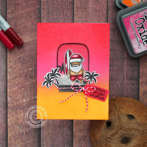 Sunny Studio 2x3 Clear Photopolymer Surfing Santa Stamps - Sunny Studio ...