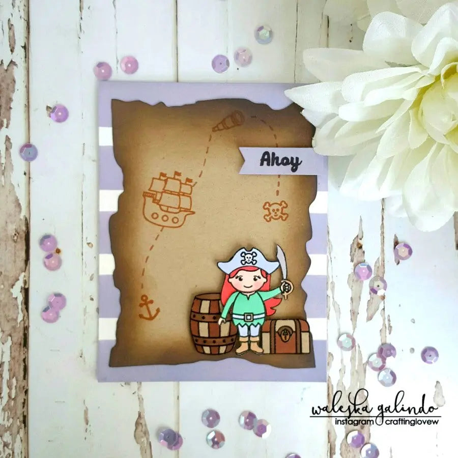 Sunny Studio Stamps Pirate Pals 4x6 Photo-Polymer Clear Stamp Set